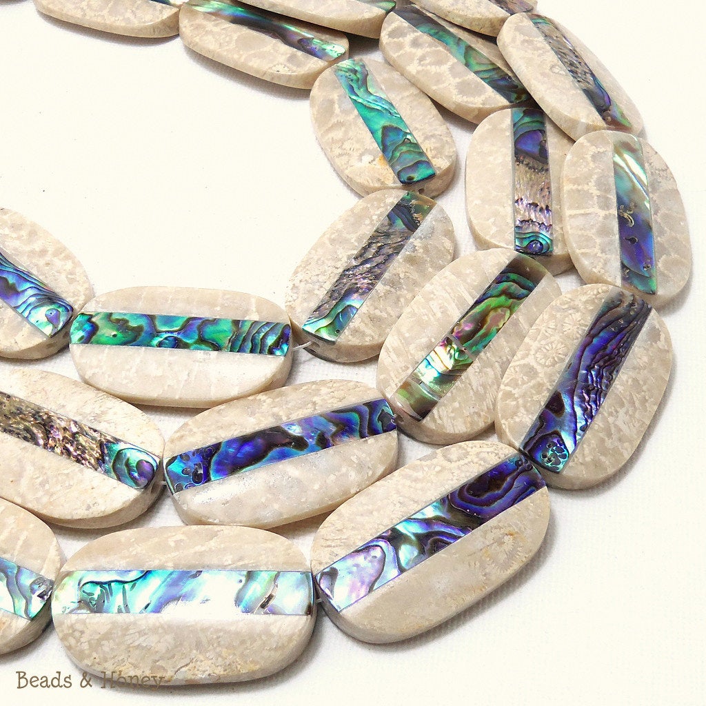 Mactan Stone Inlaid Abalone Shell Oval 23x35mm (1pc) – Beads and Honey