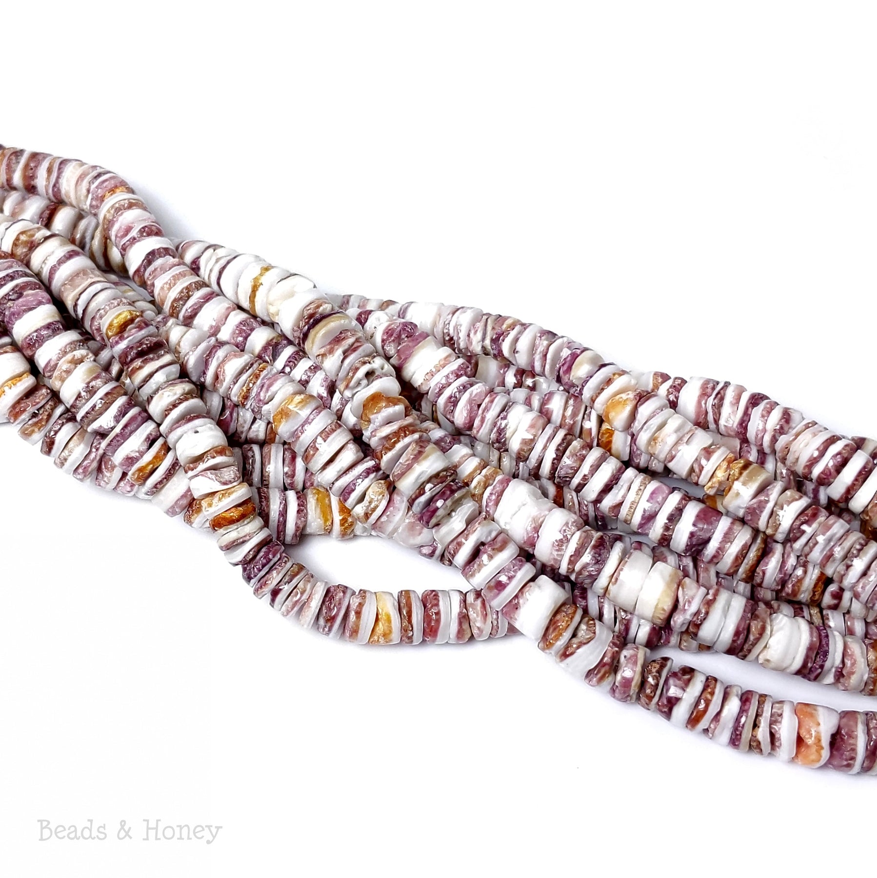 Purple Spiny Oyster Shell Heishi 6-7mm (16-Inch Strand) – Beads and Honey