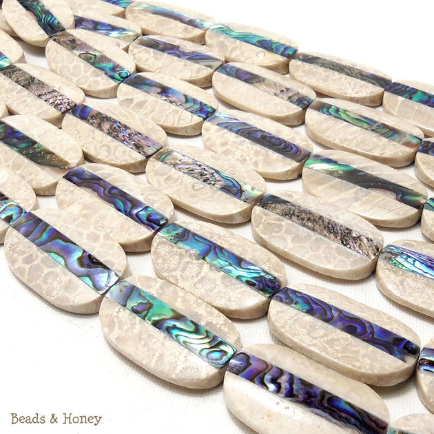 Mactan Stone Inlaid Abalone Shell Oval 23x35mm (1pc) – Beads and Honey