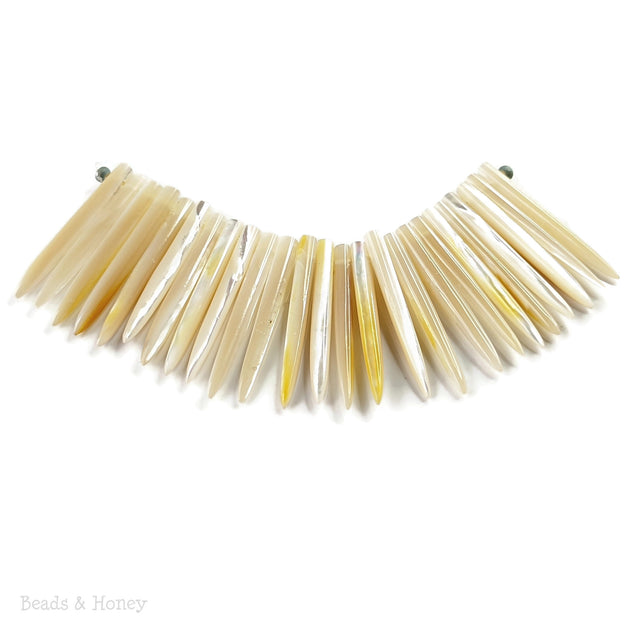 Gold Mother of Pearl Bead Rounded Stick Fan (4-Inch) – Beads and Honey