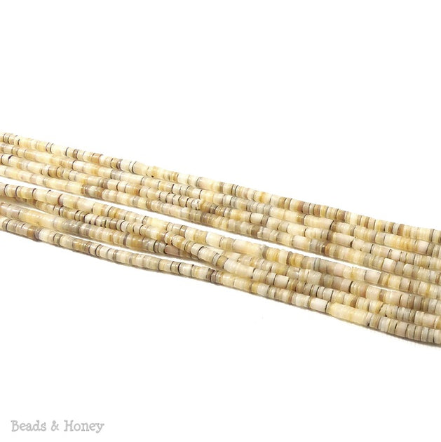 Kabibe Shell Light Brown/Gray/White Heishi 2-3mm (24 Inch Strand ...