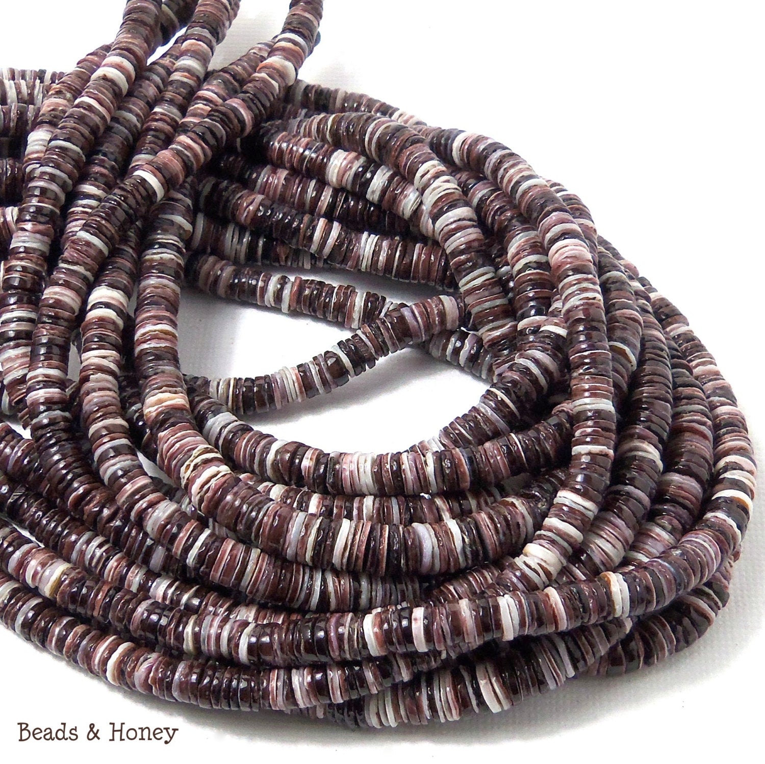 Purple Oyster Shell Heishi 5-6mm (24 Inch Strand) – Beads and Honey